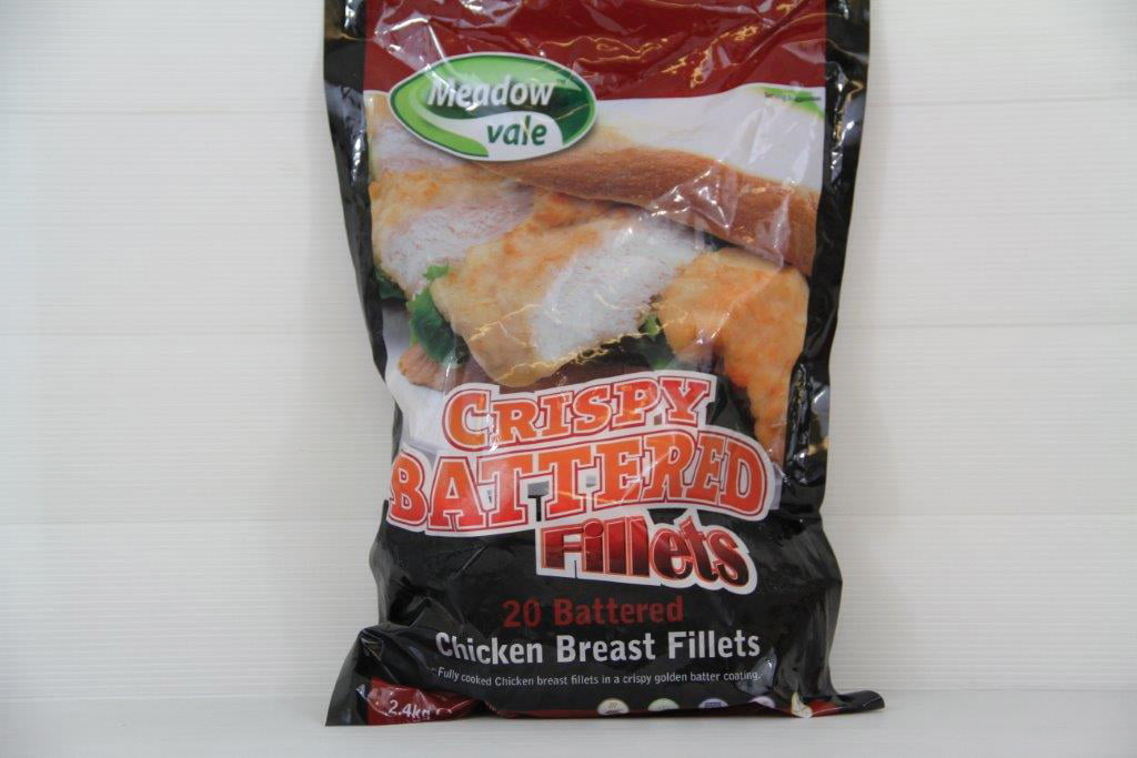 CHICKEN CRISPY FILLETS 120 GM MEADOW VALE 2.4 KG