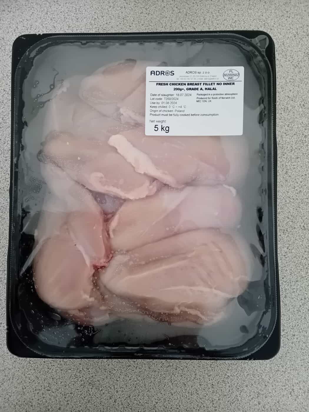 FRESH CHICKEN FILLETS 10 KILO TRAY